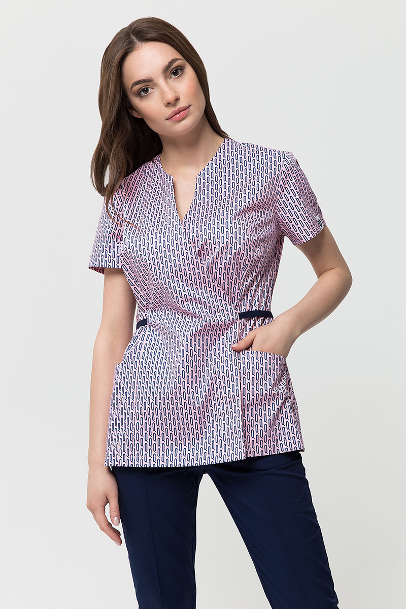 Lékařská zástěra vázaná Vena Kate lososová - print small | Odzież ...